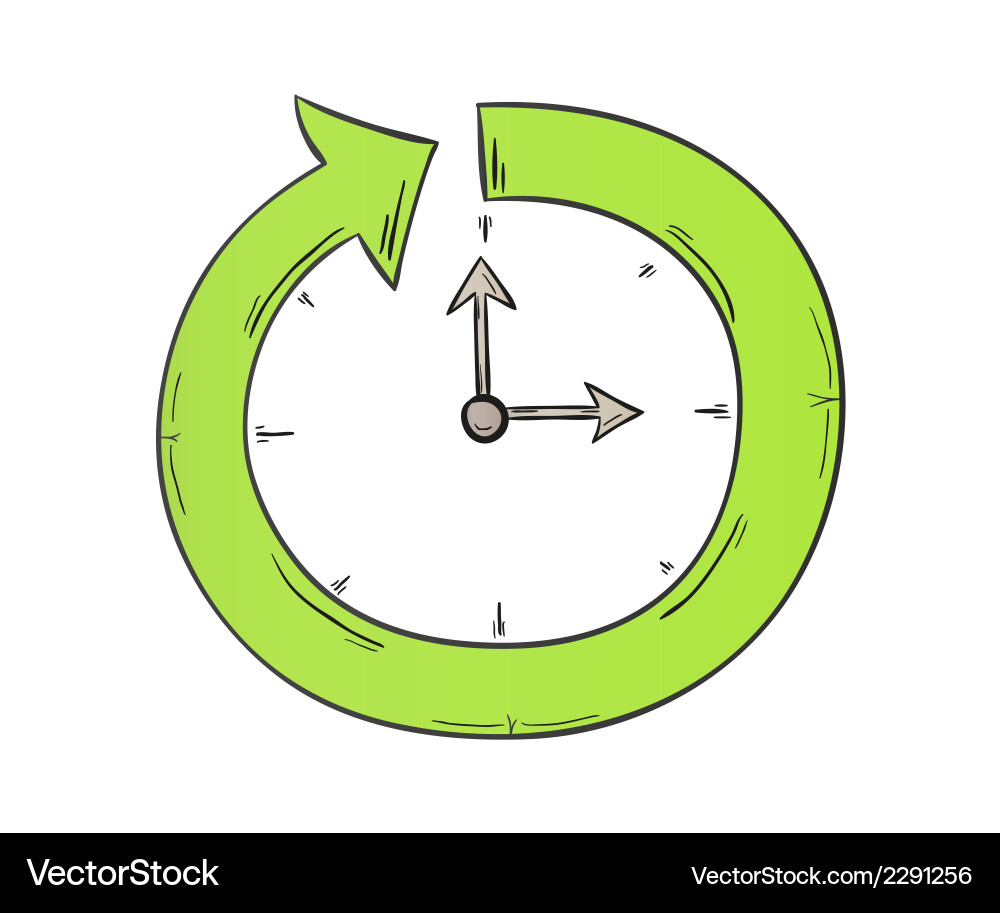 Arrow and clock Royalty Free Vector Image - VectorStock