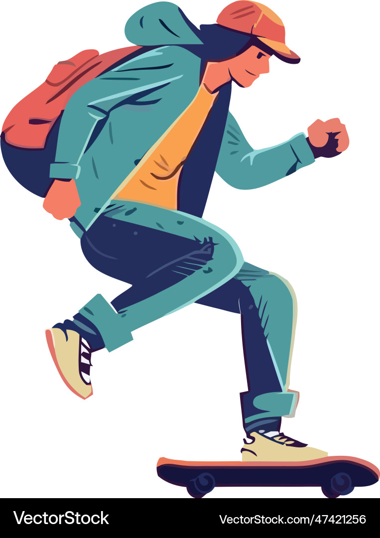 Athlete jumping on skateboard extreme fun Vector Image