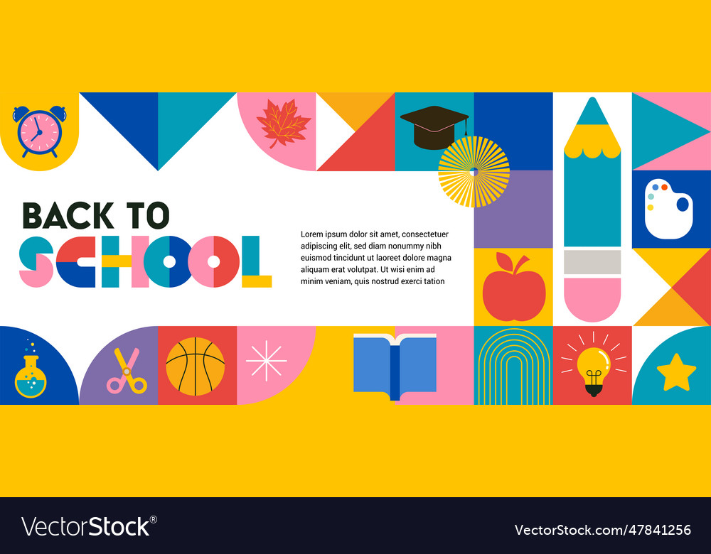 Back to school geometrical modern style design Vector Image