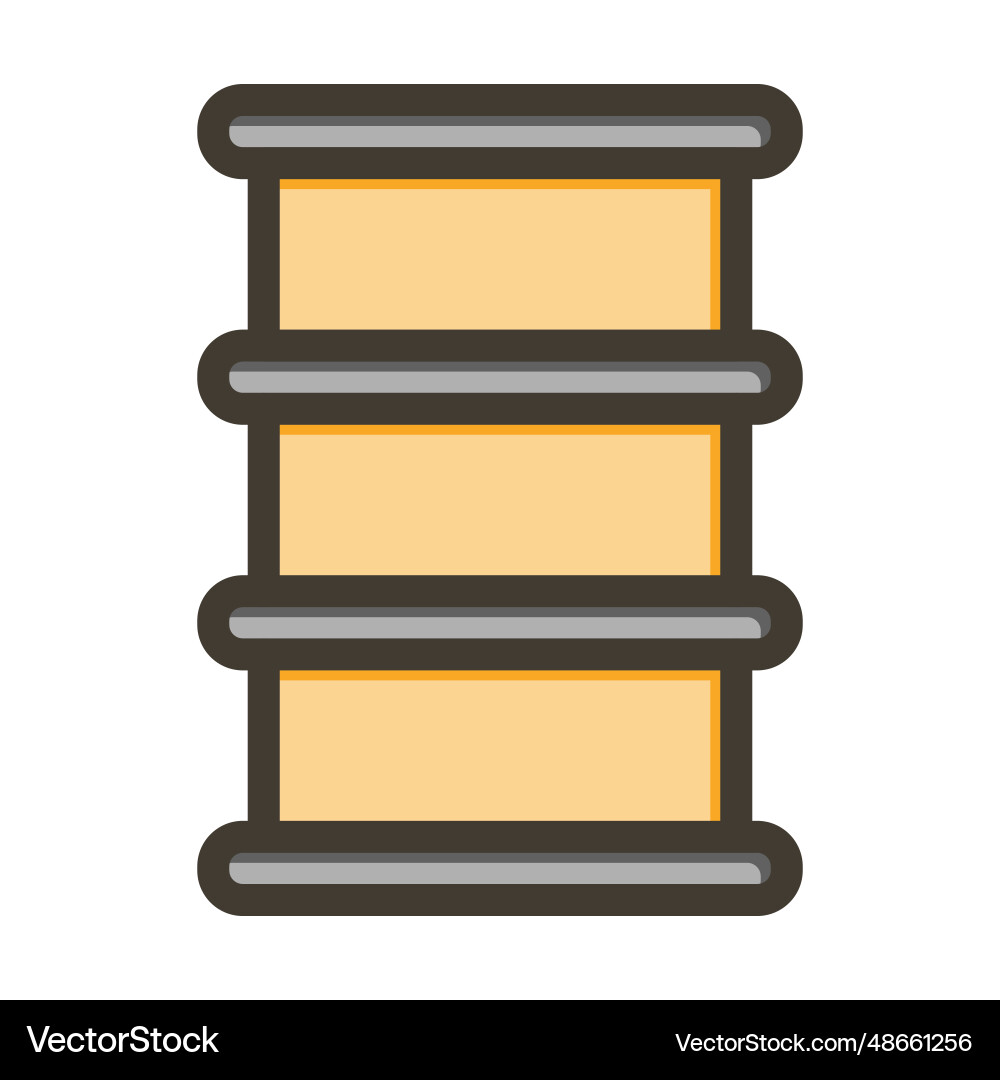 Barrel thick line filled colors icon for personal Vector Image