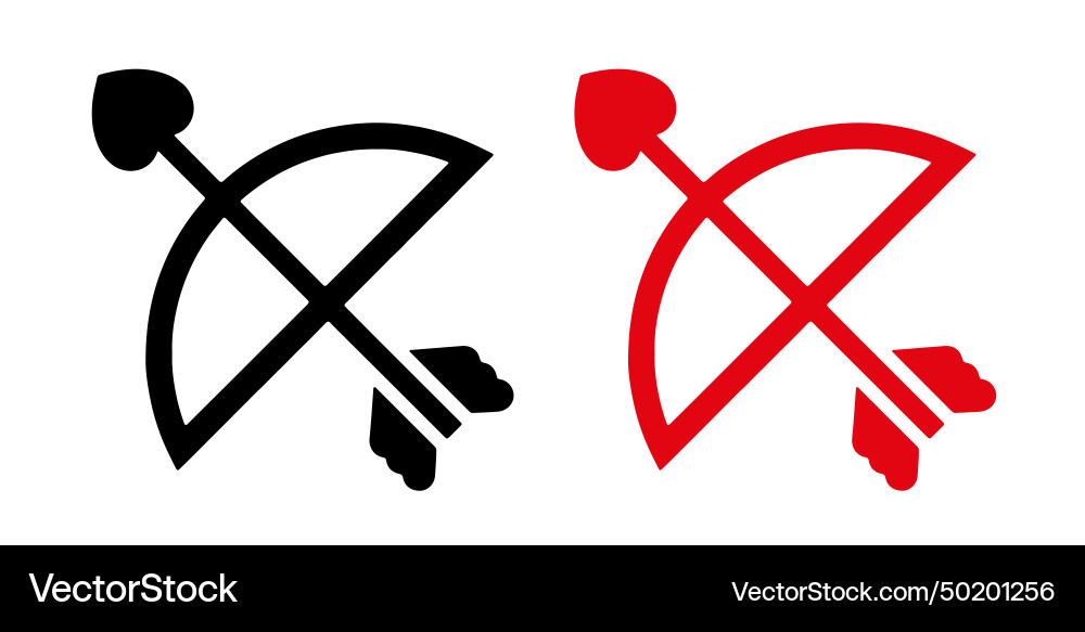 Cupids bow and arrow valentines day concept Vector Image