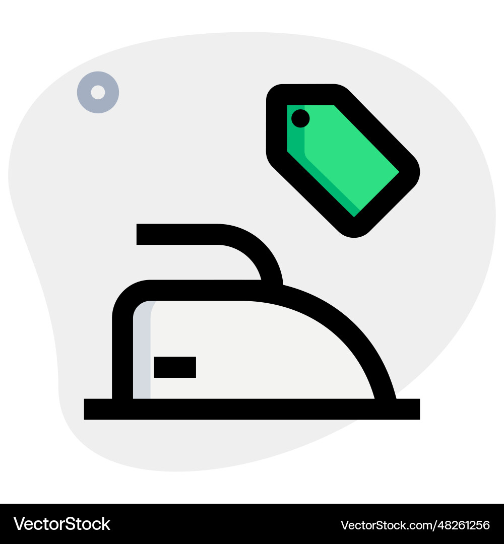 Displaying an electric iron with a price tag Vector Image