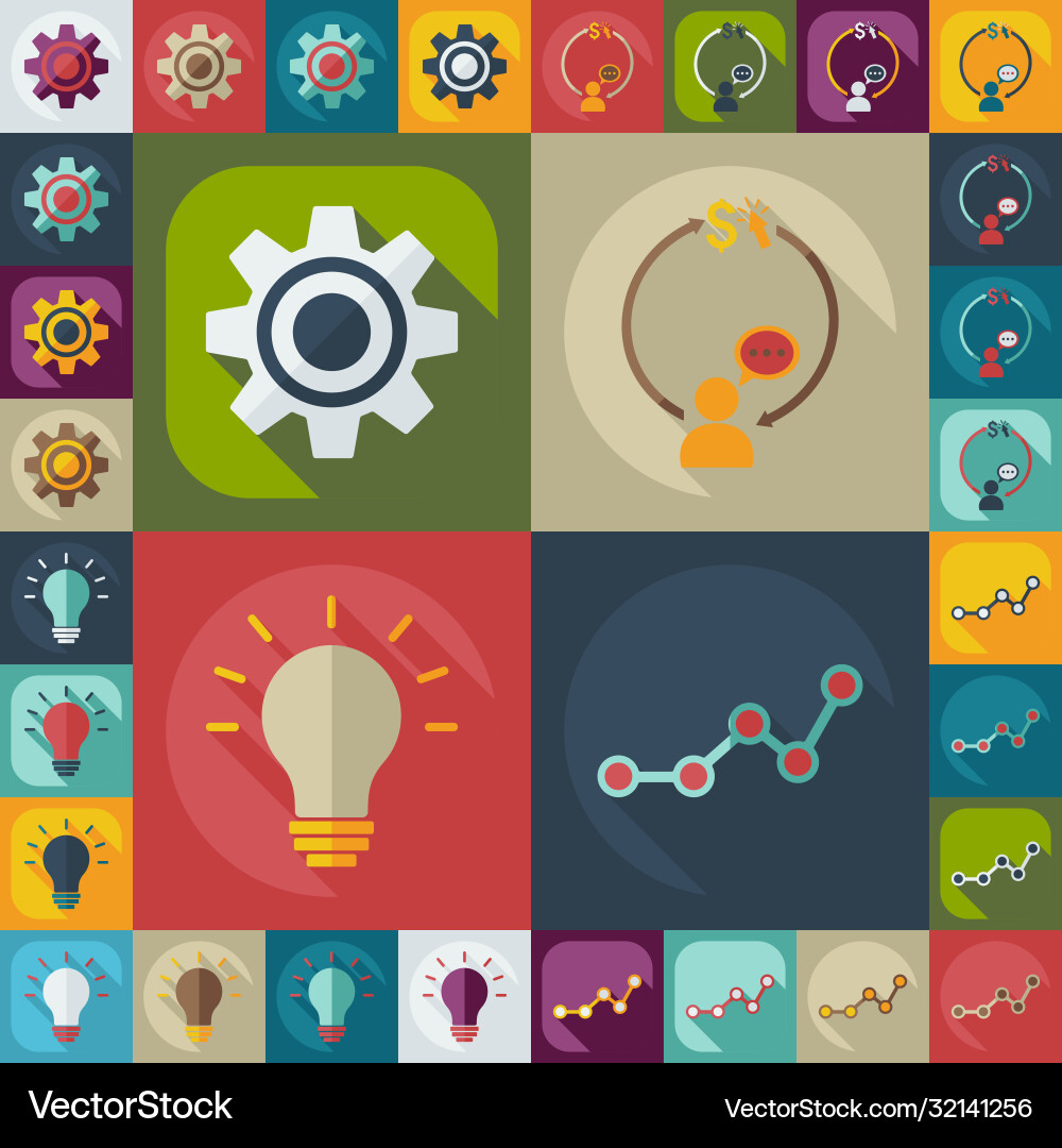 Flat modern design with shadow icons business icon