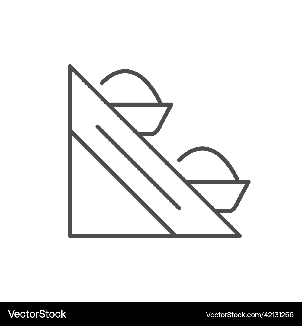 Industrial conveyor line outline icon Royalty Free Vector