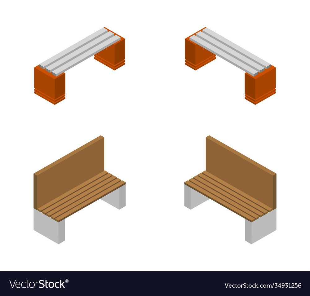 Isometric bench Royalty Free Vector Image - VectorStock