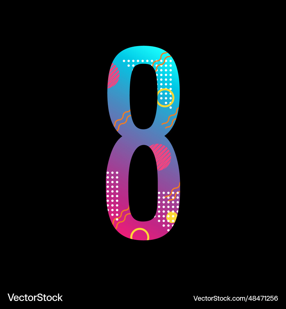 Modern abstract number colorful number 8 Vector Image