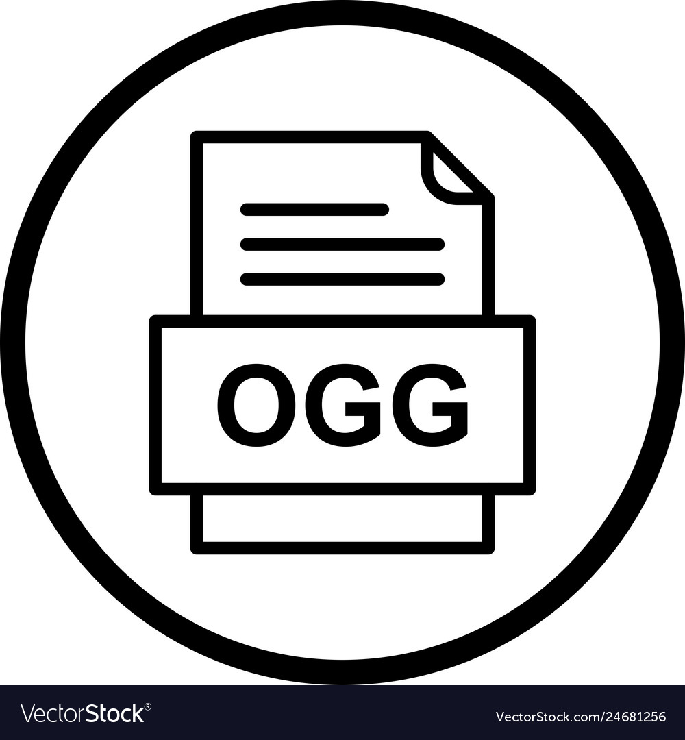 Ogg file document icon Royalty Free Vector Image