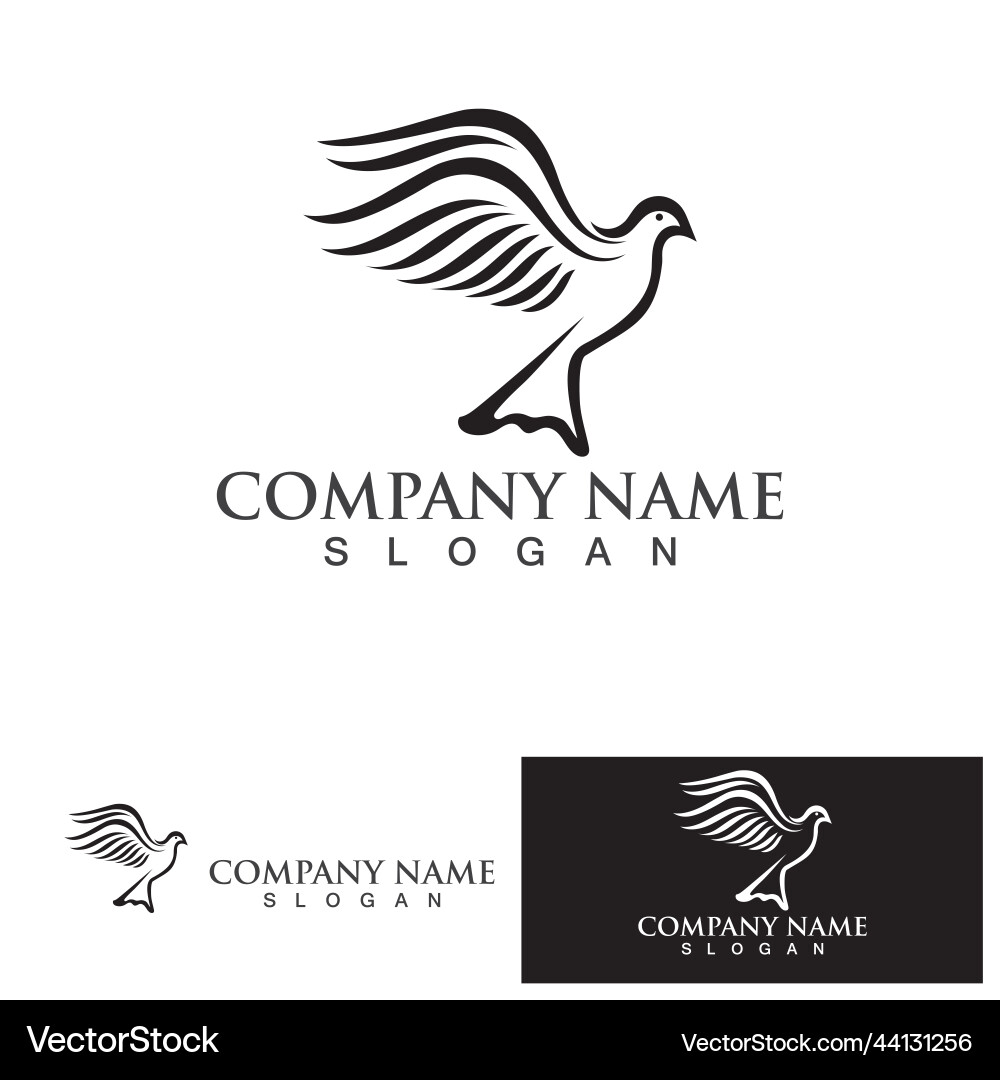 Pigeon bird logo icon design template Royalty Free Vector