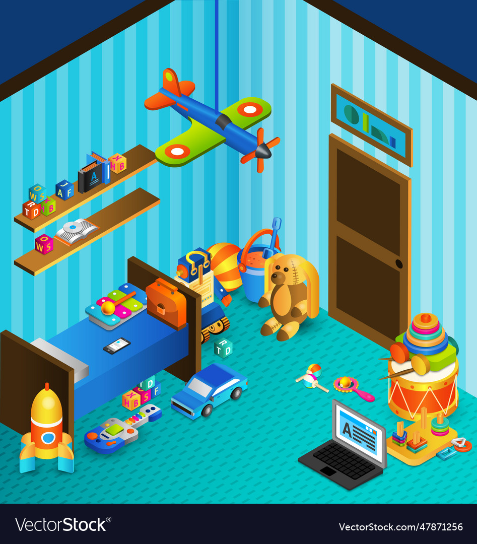 Playroom concept isometric concept Royalty Free Vector Image Playroom concept isometric concept Royalty Free Vector Image