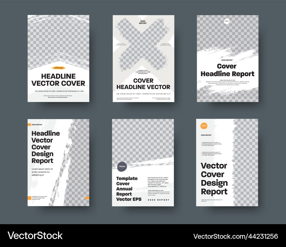Set of white covers with different grunge Vector Image