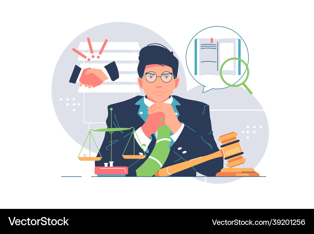 Successful corporate lawyer in suit Royalty Free Vector