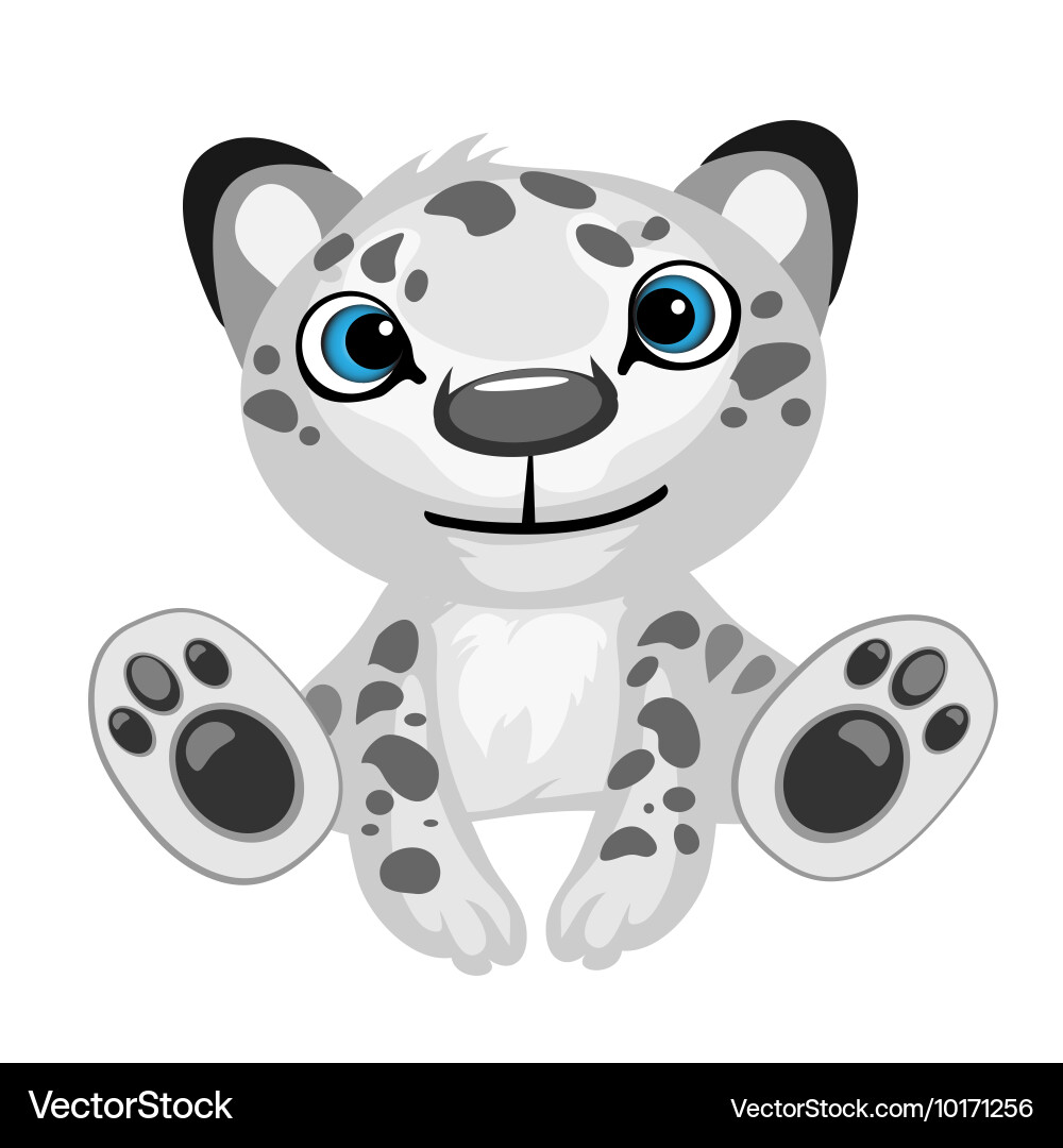 Toy black-and-white leopard cartoon isolated Vector Image