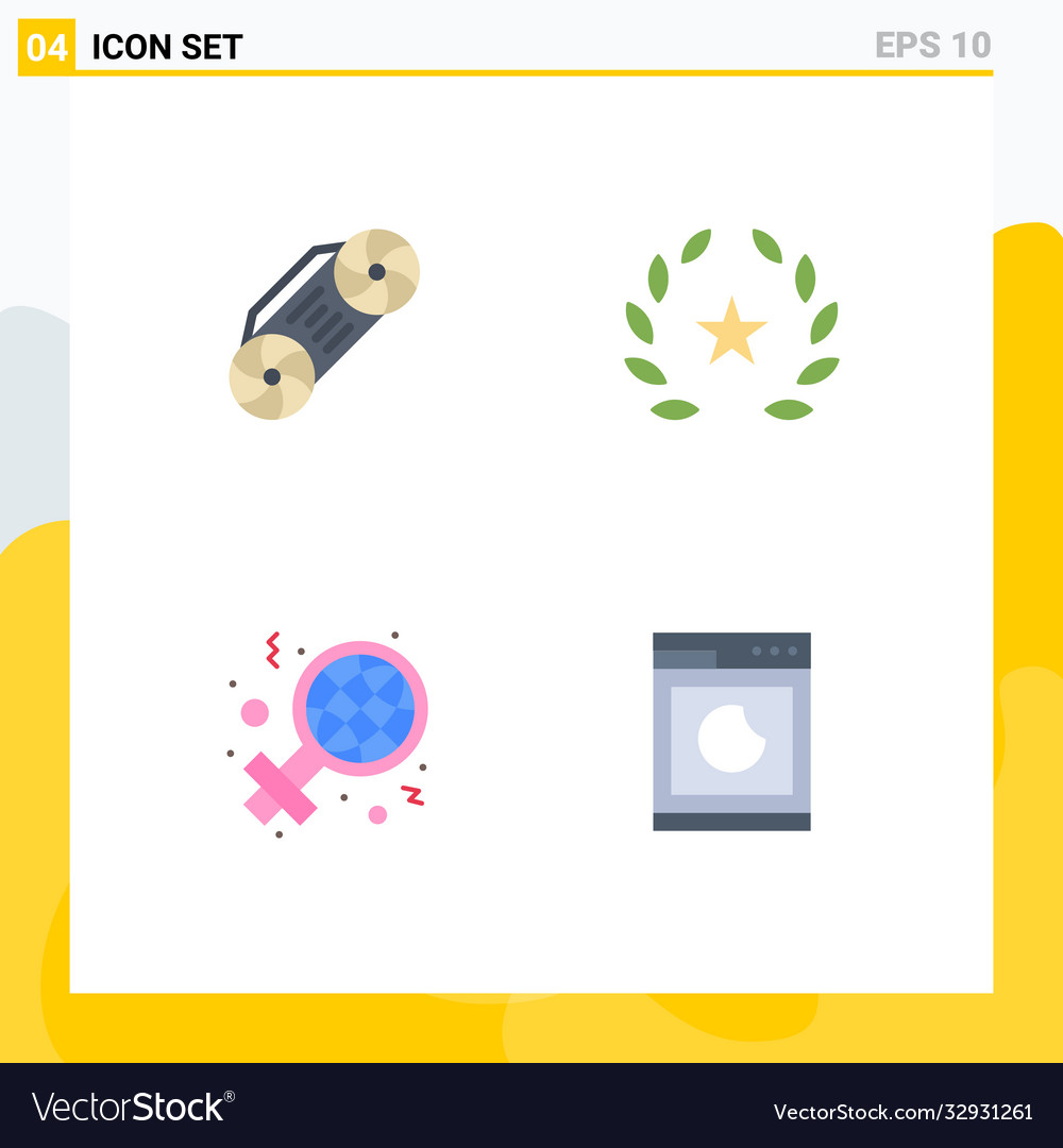 4 user interface flat icon pack modern signs Vector Image 4 user interface flat icon pack modern signs Vector Image