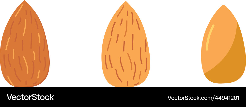 Almond icon flat of ic Royalty Free Vector Image