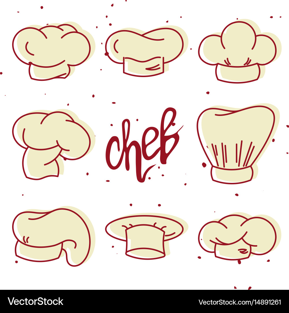 Collection of chef hats Royalty Free Vector Image