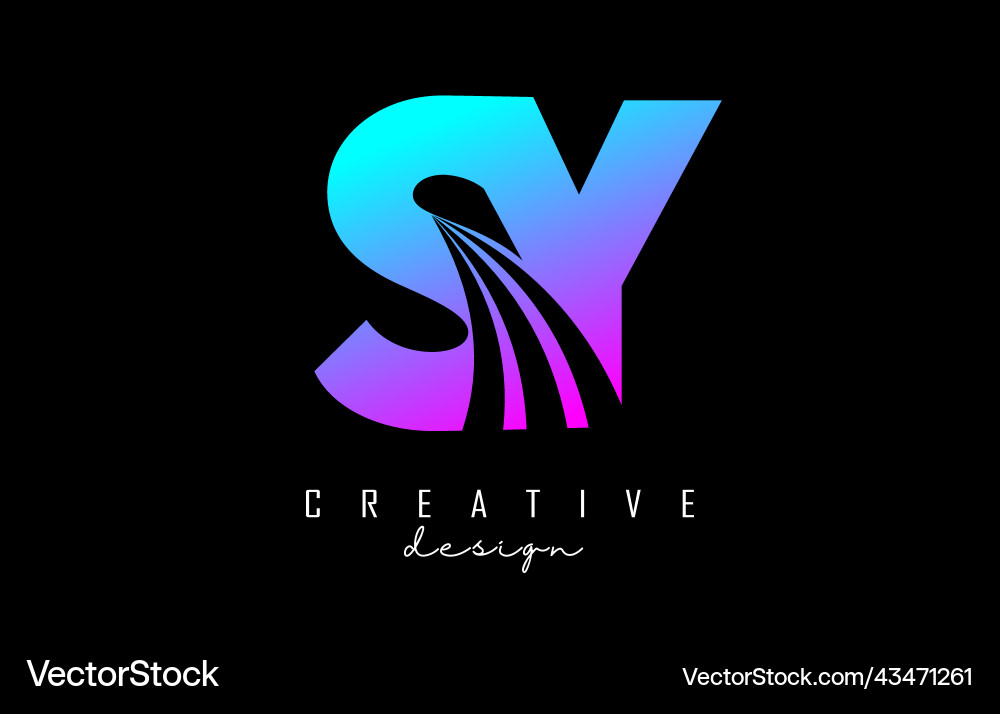 Creative colorful letters sy s y logo Royalty Free Vector