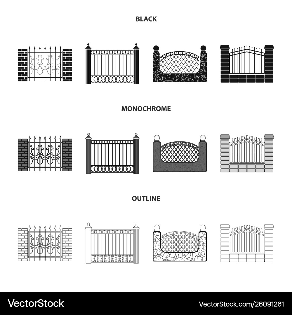 Gate and fence sign set Royalty Free Vector Image