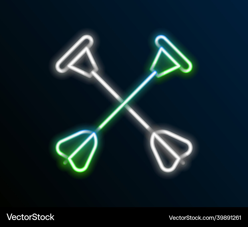 Glowing neon line arrow with sucker tip icon Vector Image