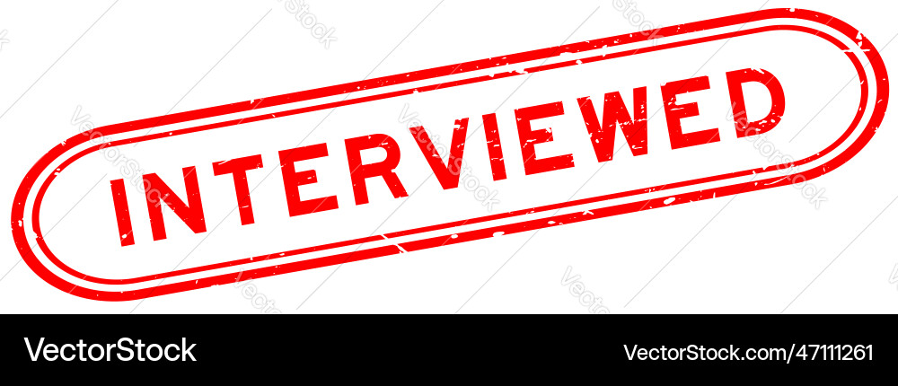 Grunge red interviewed word rubber seal stamp Vector Image
