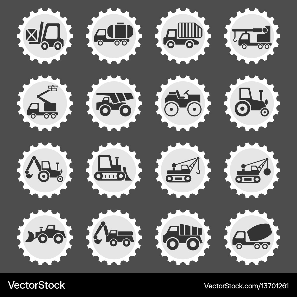 Industrial transport icon set Royalty Free Vector Image