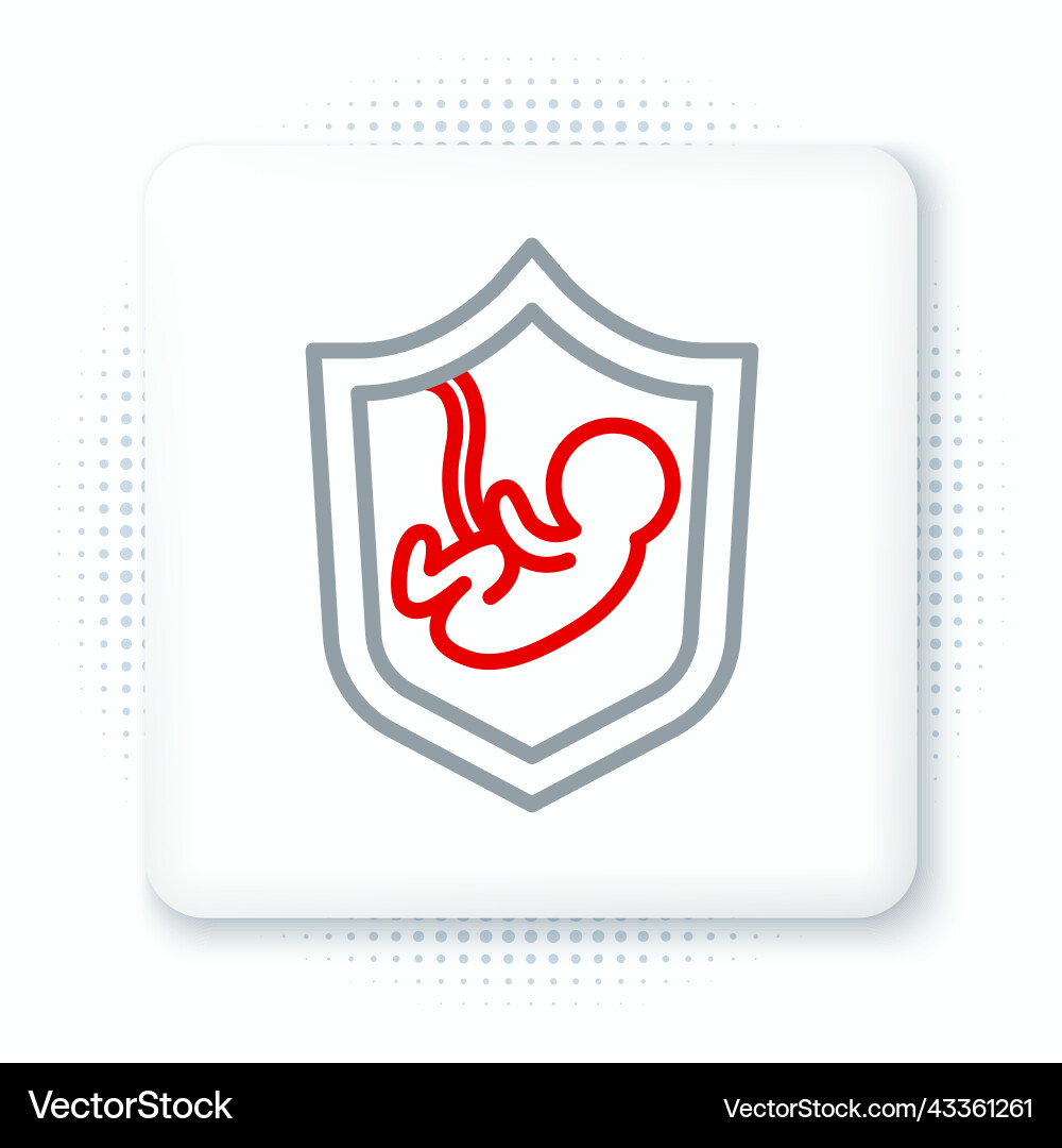 Line life insurance with shield icon isolated Vector Image
