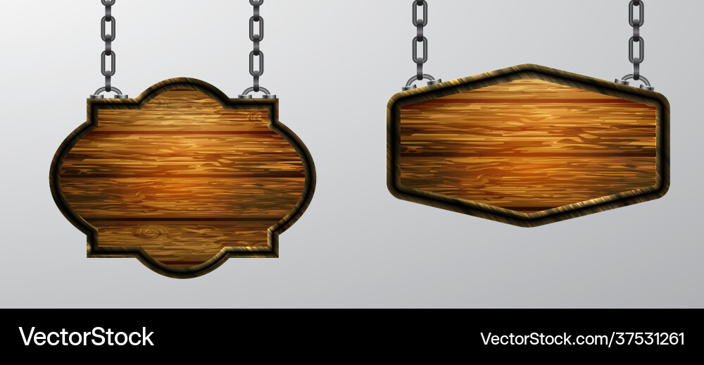 Realistic wooden signboard Royalty Free Vector Image