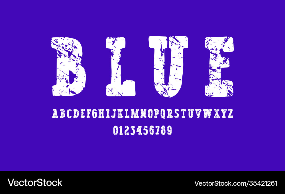 Serif font in style handmade graphic Royalty Free Vector