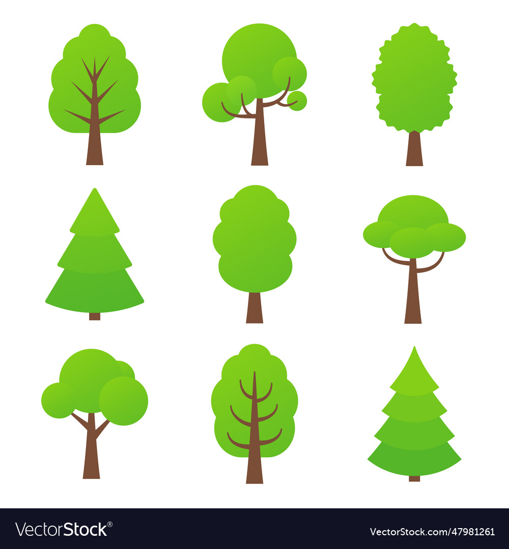 Tree icon nature green forest plants Royalty Free Vector
