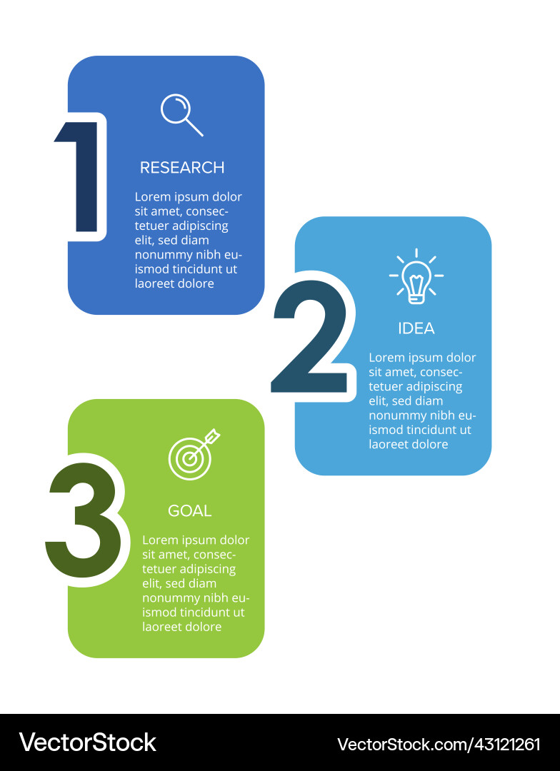 Vertical infographic design with icons and 3 Vector Image