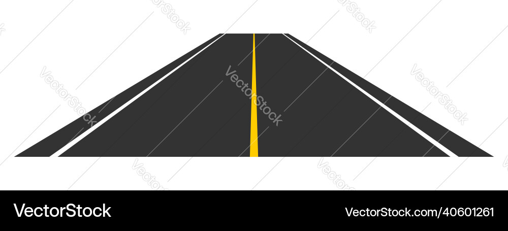 View of road stretching into distance empty Vector Image