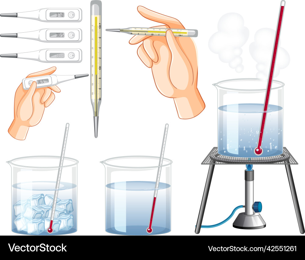 Water temperature science experiment Royalty Free Vector