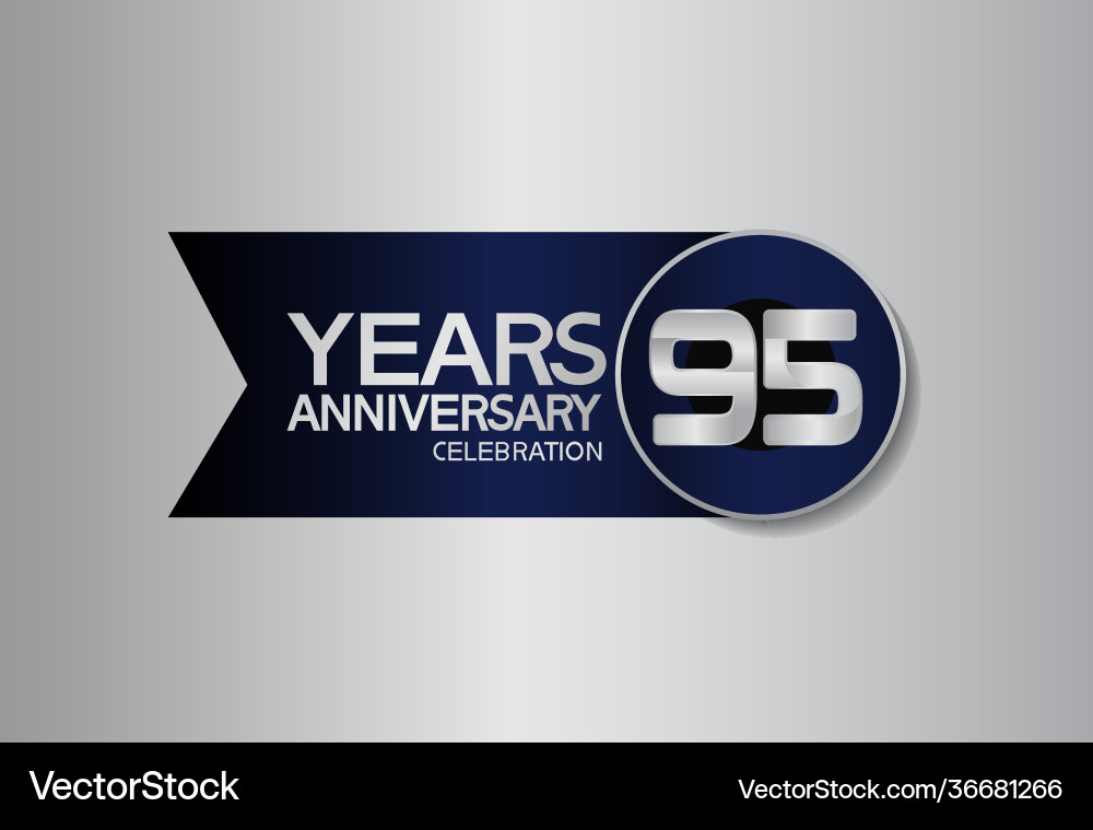 95 years anniversary logo style with circle Vector Image