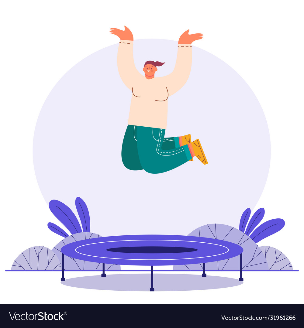 A girl playing trampoline Royalty Free Vector Image A girl playing trampoline Royalty Free Vector Image