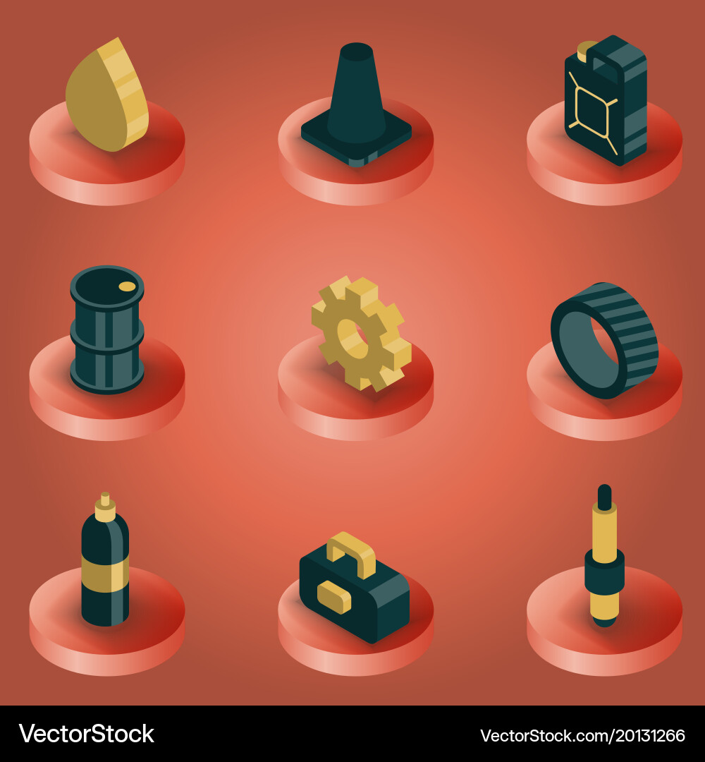 Car tuning color isometric icons Royalty Free Vector Image