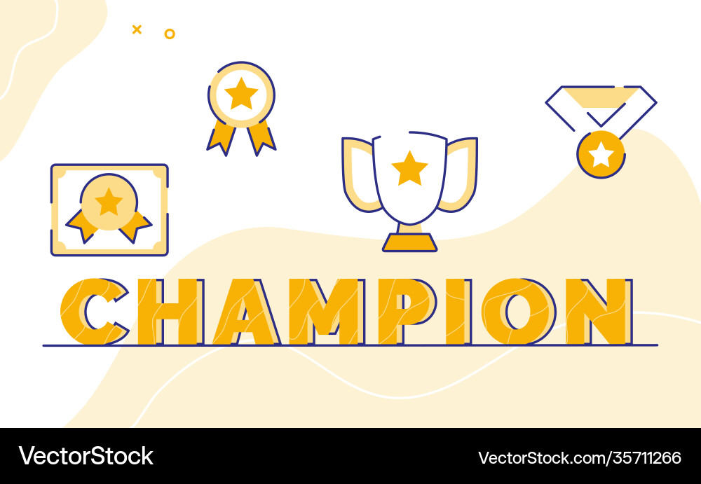 Champion typography word art background icon Vector Image