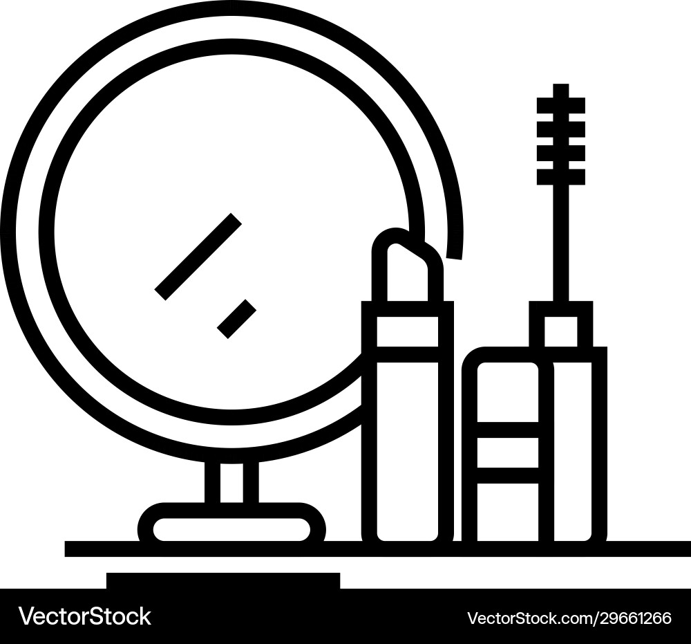 Decorative cosmetics line icon concept sign Vector Image
