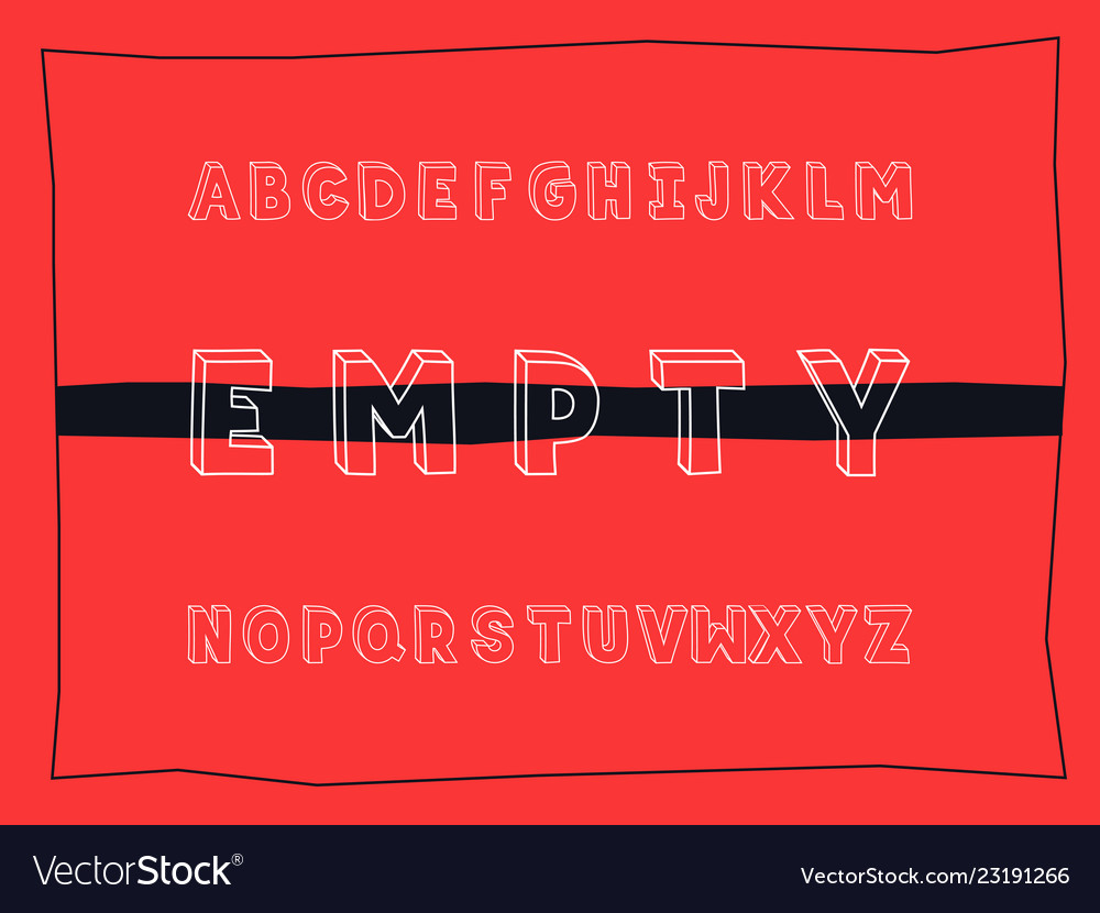 Empty font alphabet Royalty Free Vector Image - VectorStock