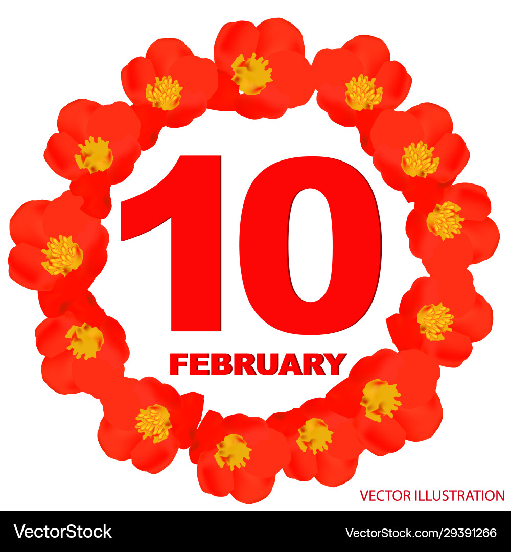 February 10 icon for planning important day Vector Image