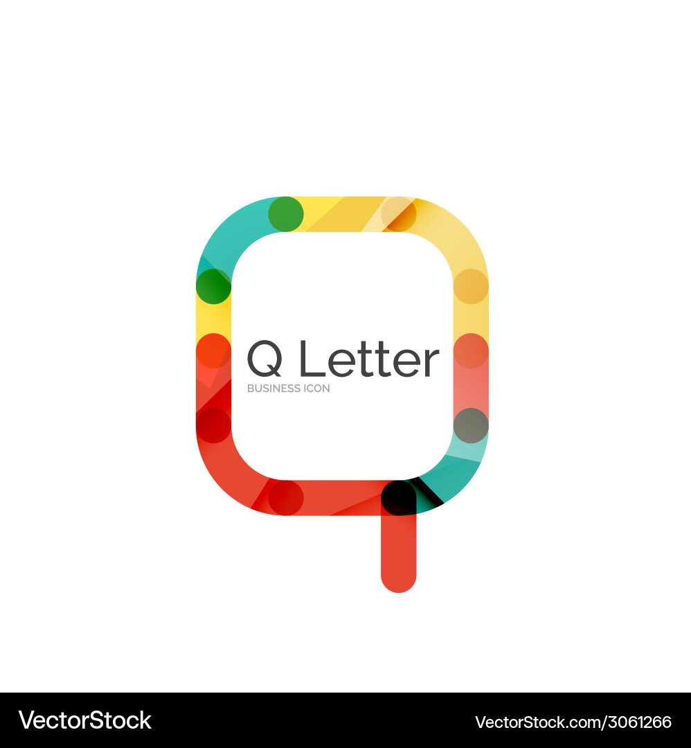 Minimal q font or letter logo design Royalty Free Vector