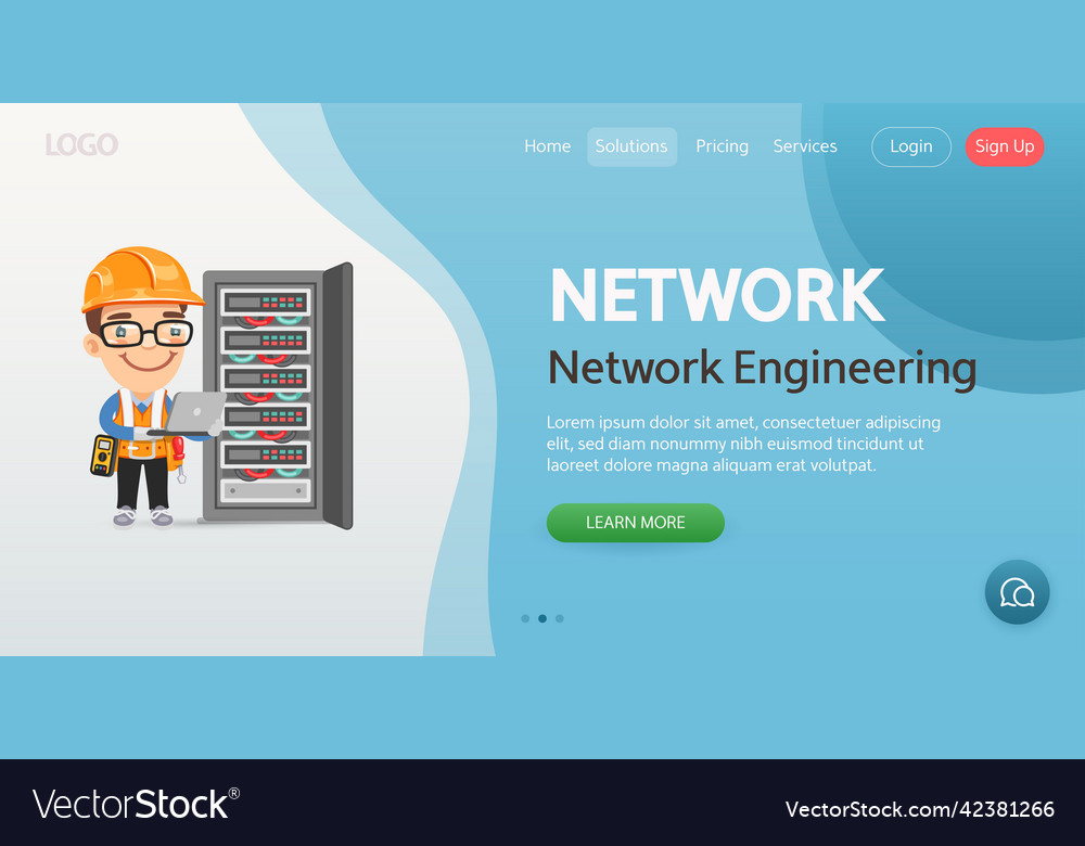 Network website template Royalty Free Vector Image