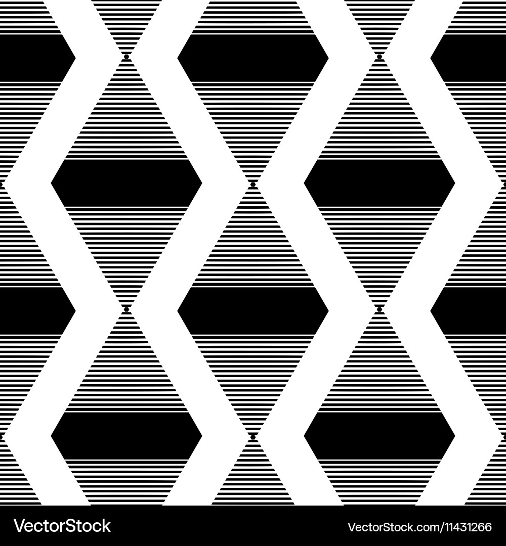Pattern of the black striped rhombuses Royalty Free Vector
