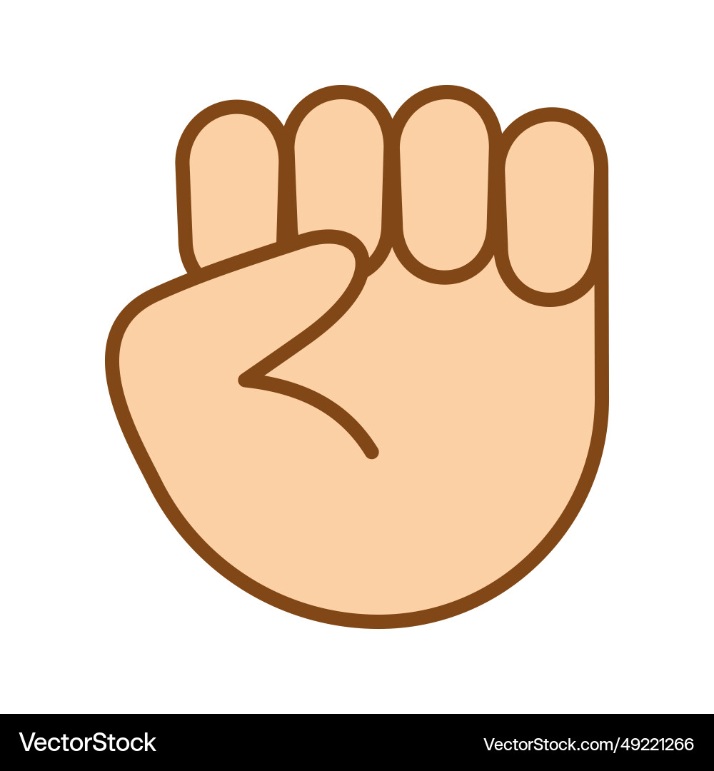 Punch clenched fist icon squeezed Royalty Free Vector Image