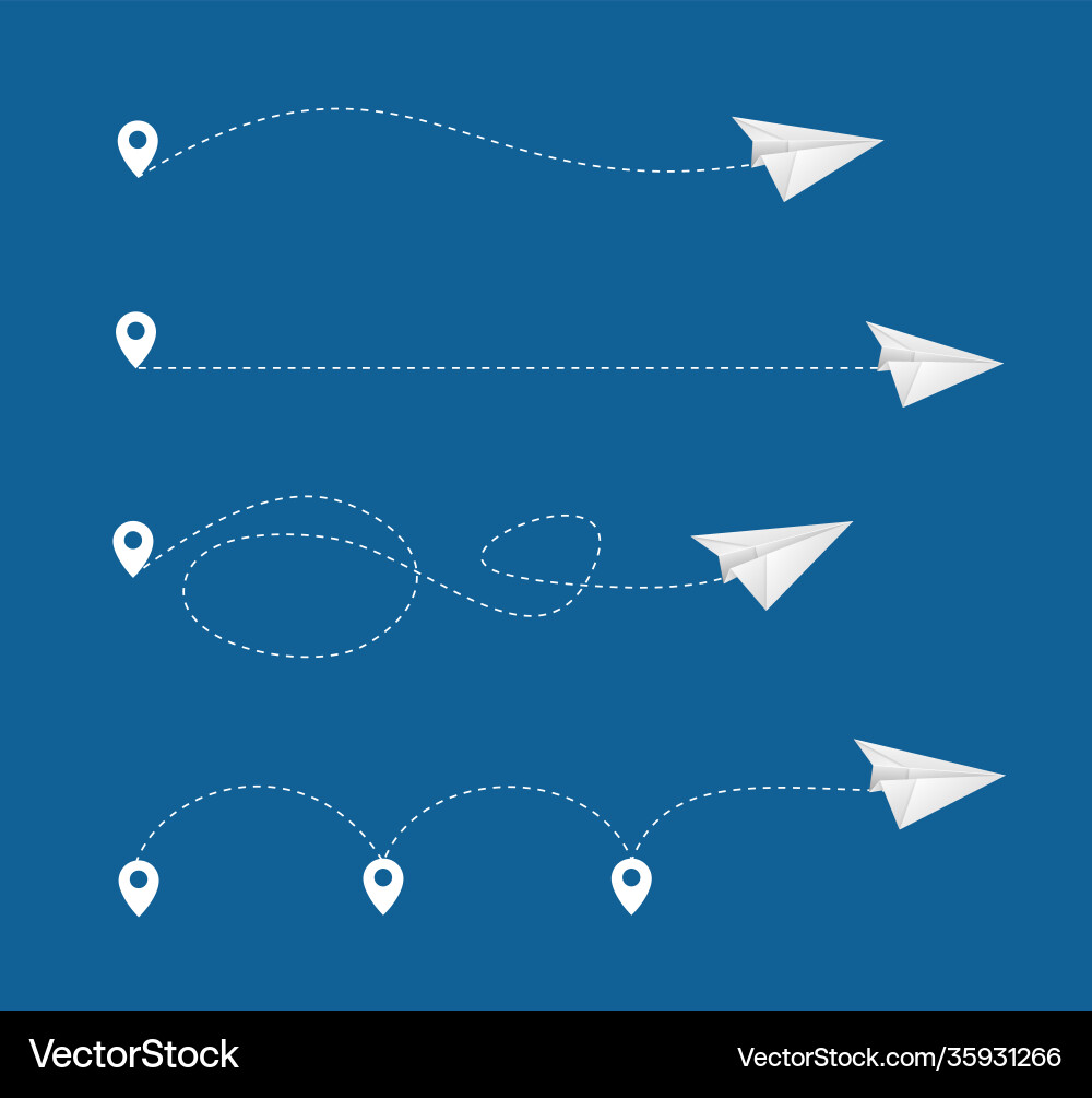 Realistic detailed 3d plane and track set Vector Image