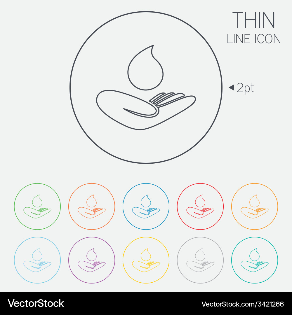 Save water sign hand holds drop symbol Royalty Free Vector