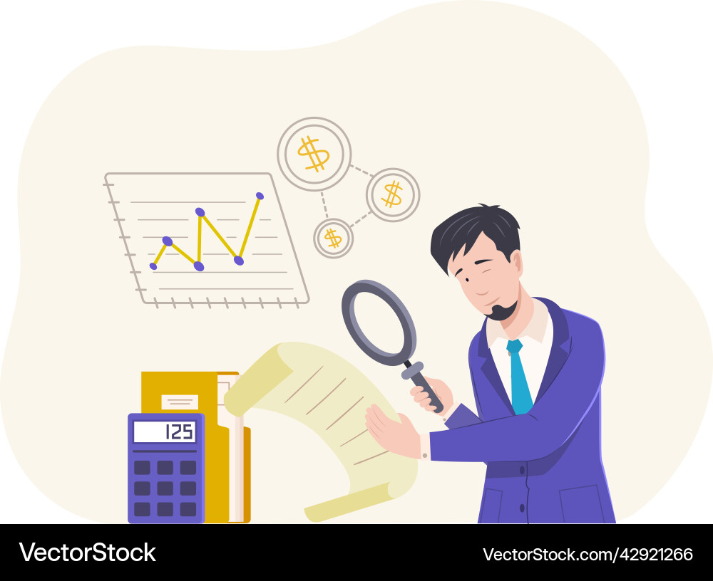 Successful business people presenting report Vector Image