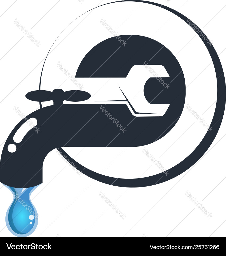 Water tap with repair tool Royalty Free Vector Image