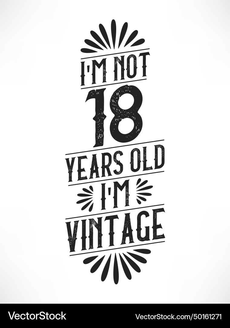 18 years vintage birthday 18th Royalty Free Vector Image