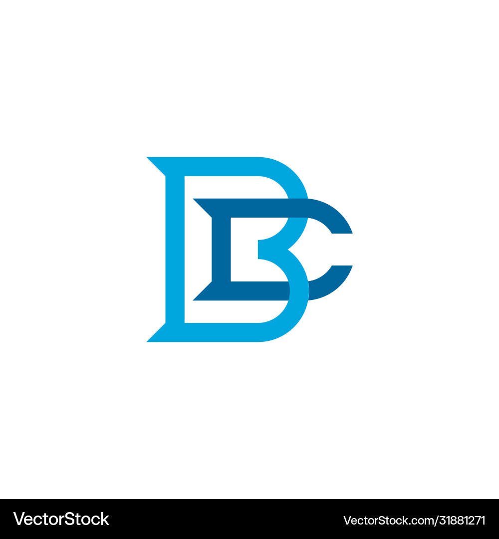 Abstract letter bc linked geometric colorful Vector Image