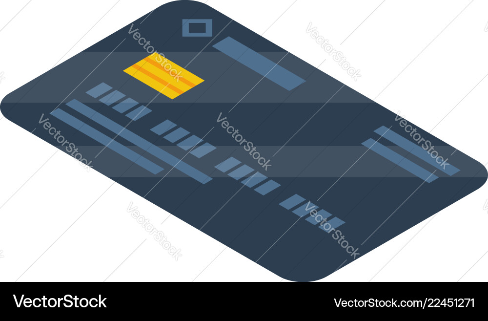Black credit card icon isometric style Royalty Free Vector