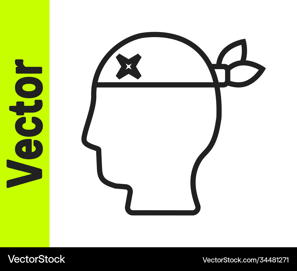 Black line pirate captain icon isolated on white Vector Image